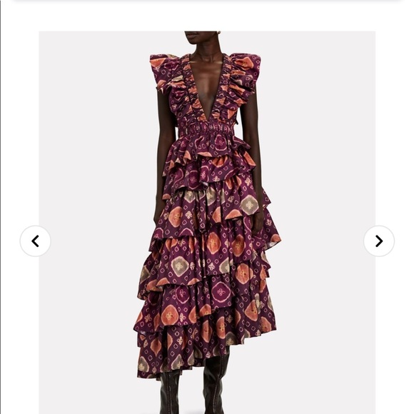Ulla Johnson | Dresses | Ulla Johnson Viola Printed Ruffled Midi Dress ...
